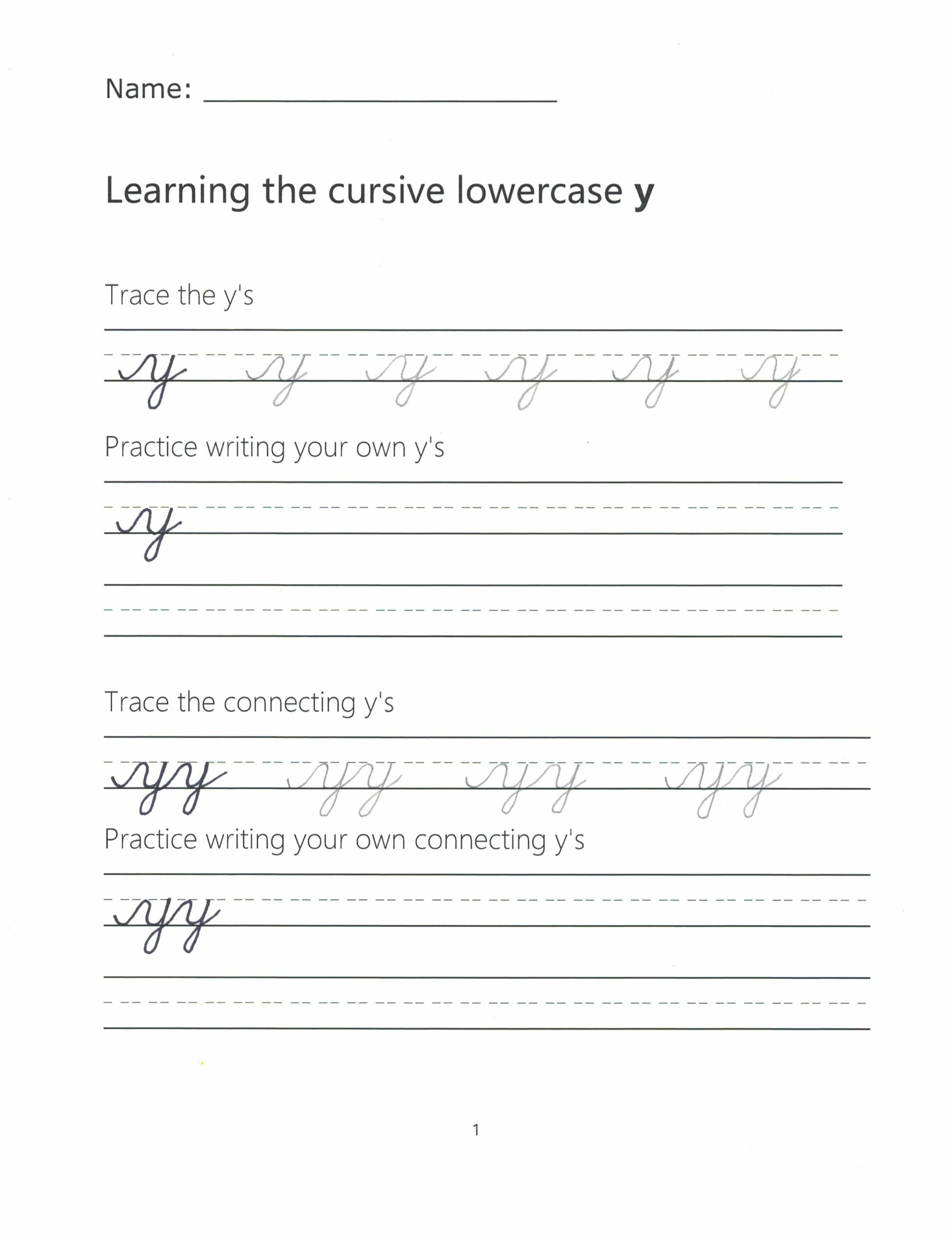 Cursive Y How To Write A Lowercase Y In Cursive