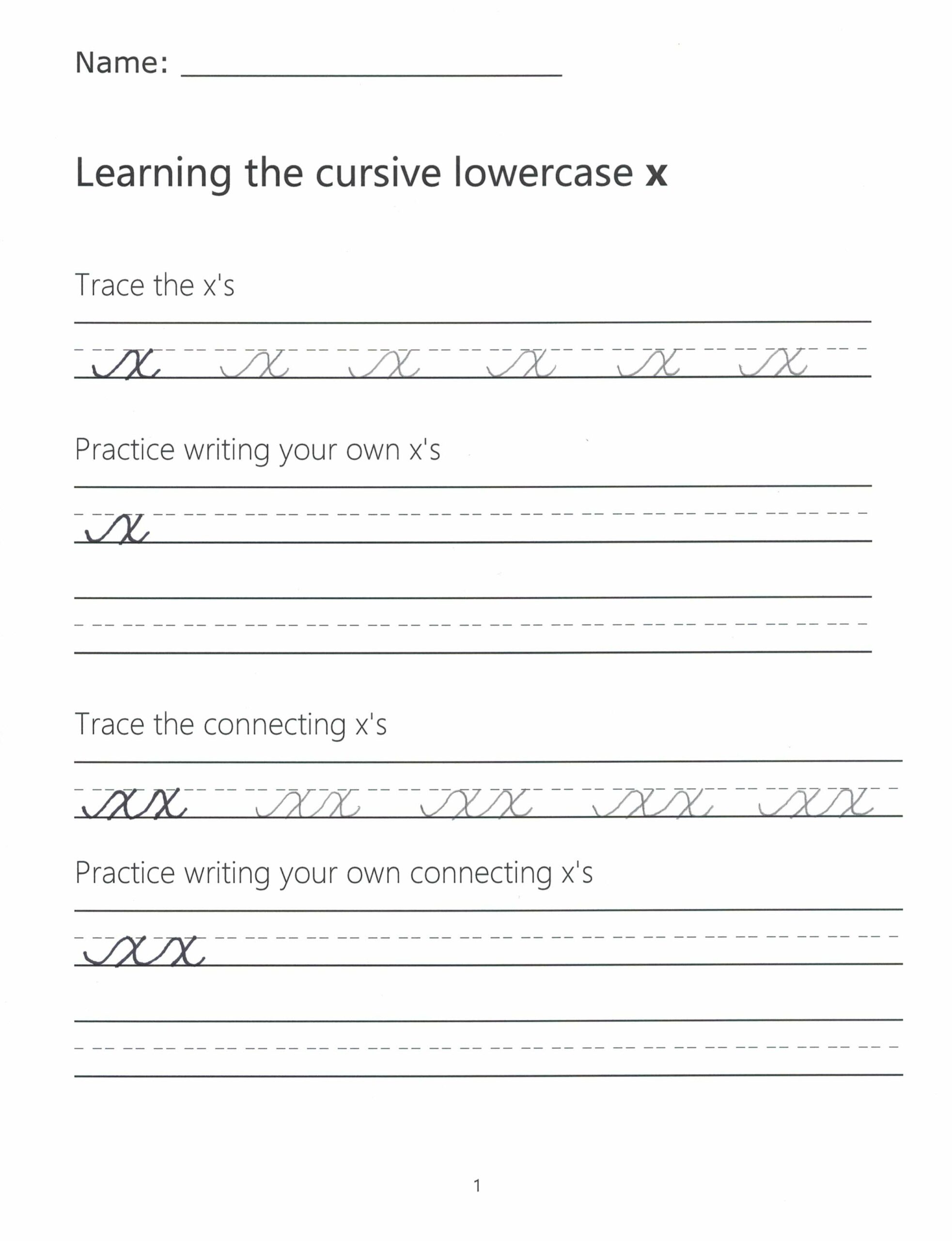 Cursive X How To Write A Lowercase X In Cursive