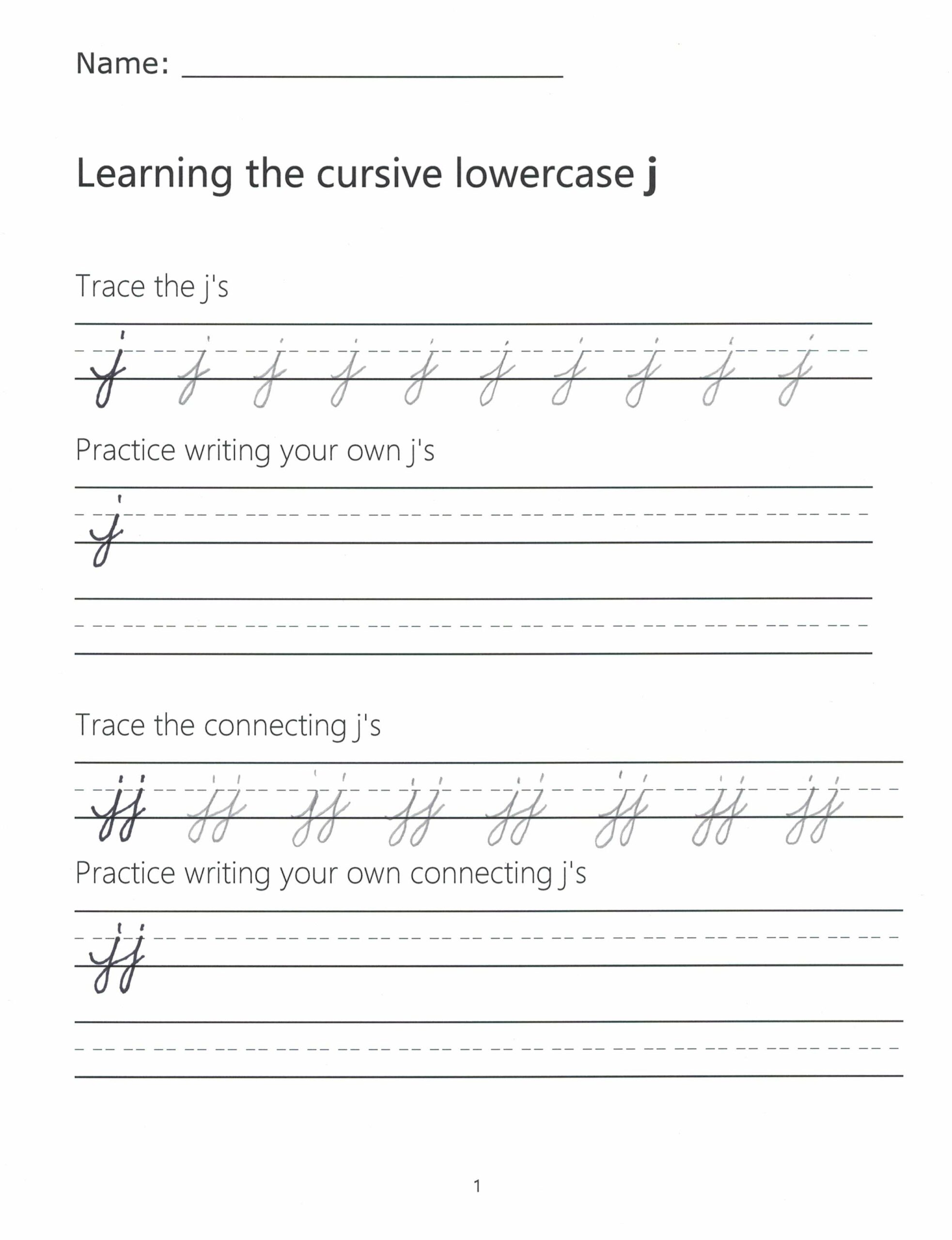 Cursive J How To Write A Lowercase J In Cursive
