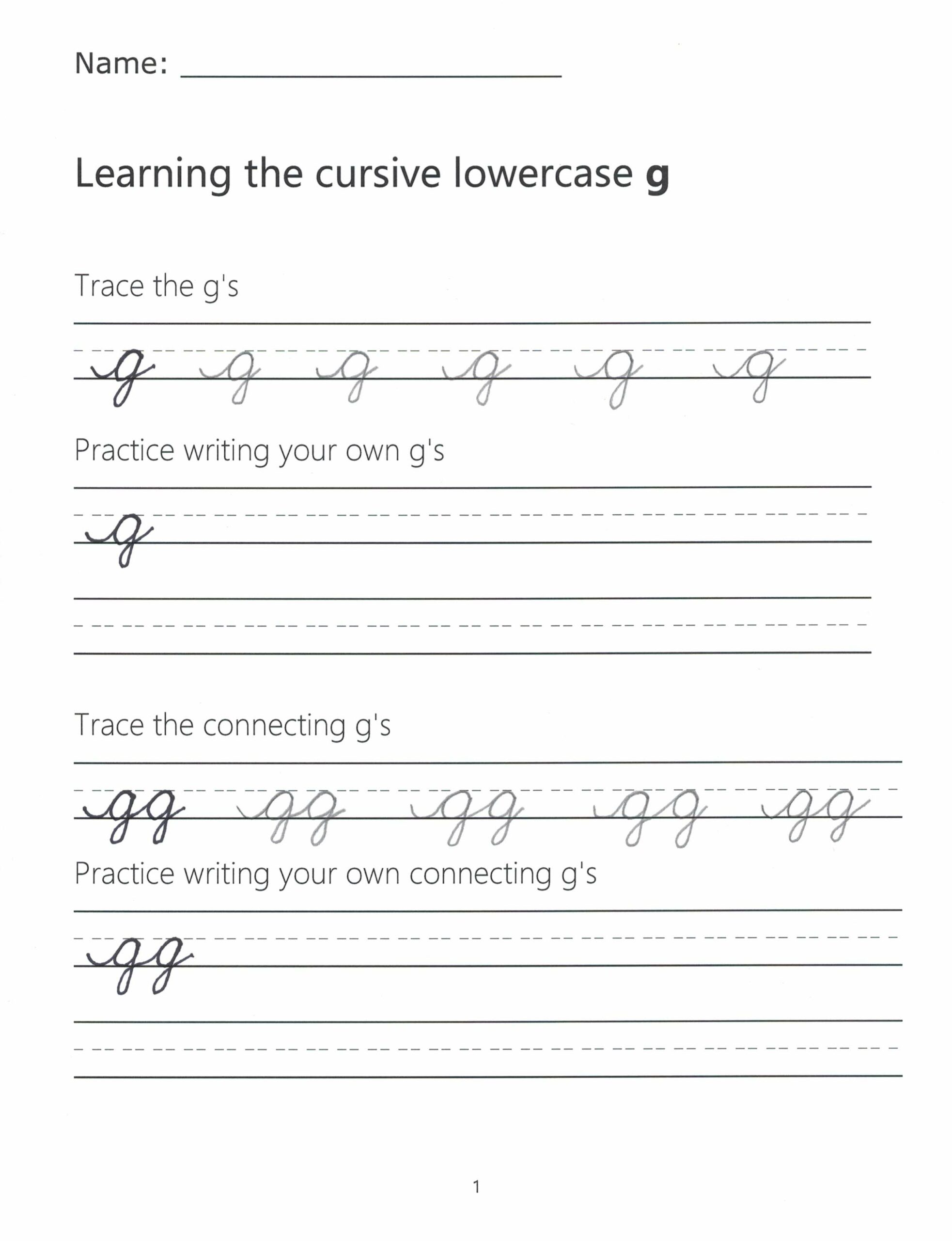 Cursive G How To Write A Lowercase G In Cursive