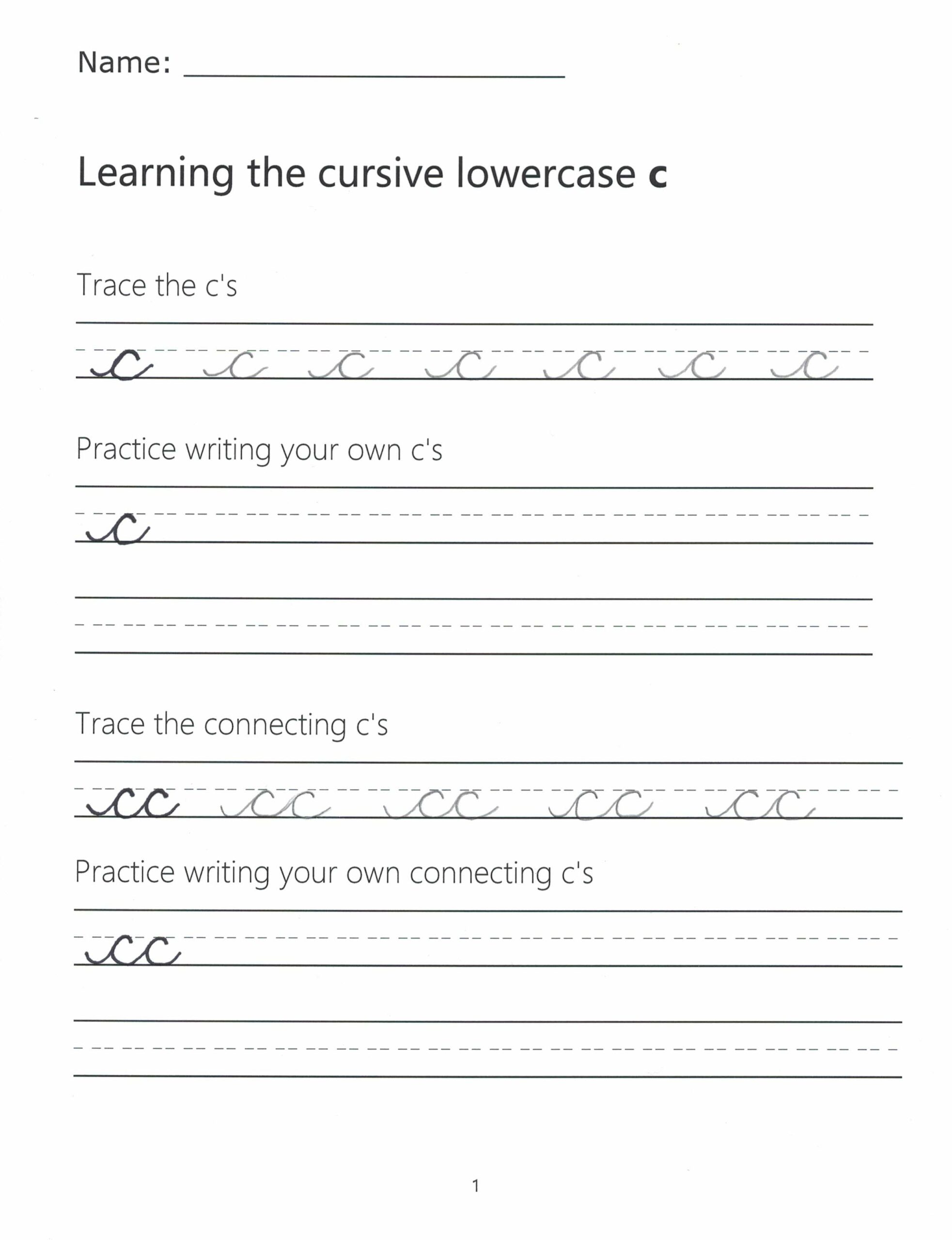 Cursive C How To Write A Lowercase C In Cursive
