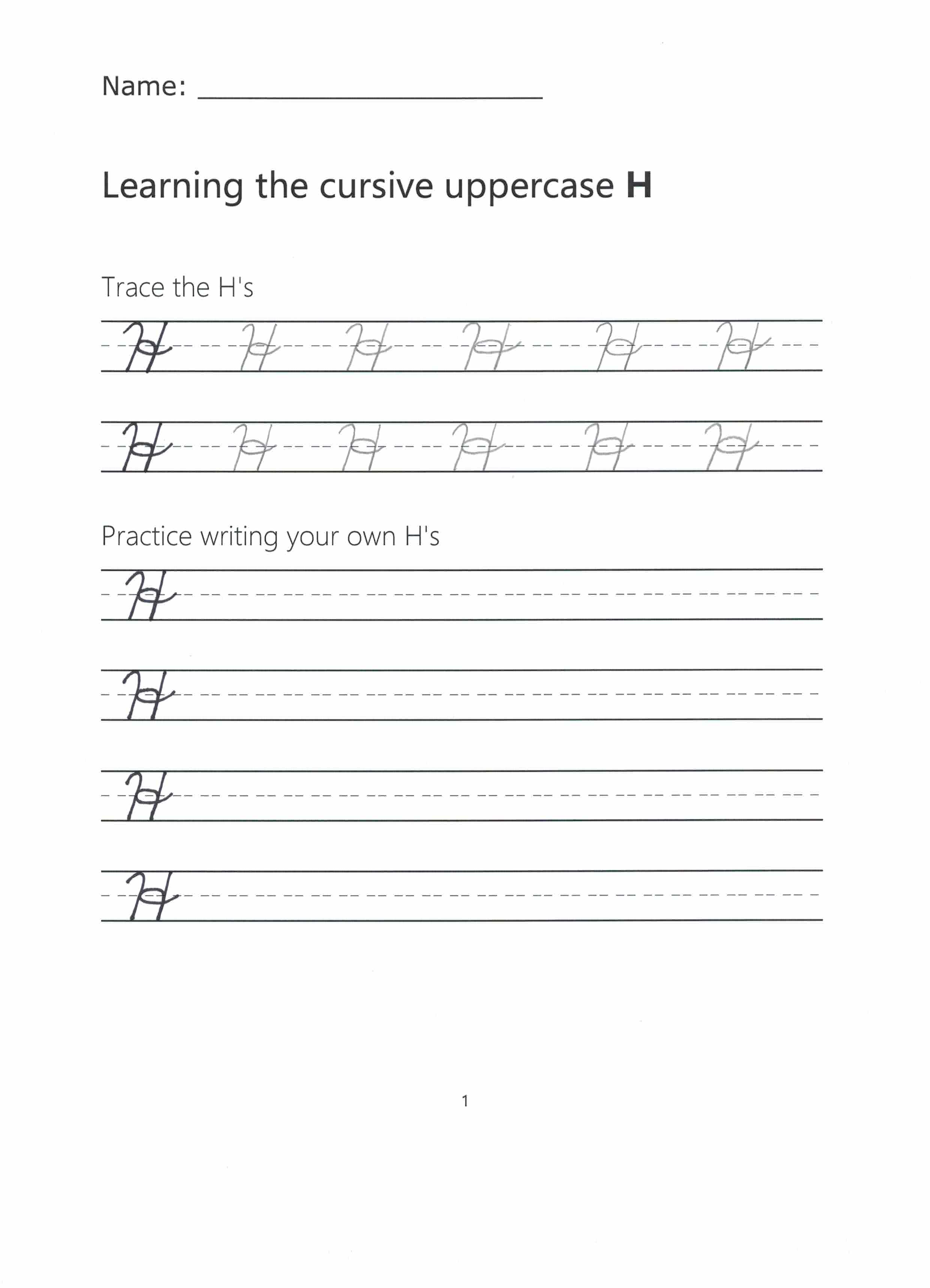Cursive H How To Write A Capital H In Cursive Online Library GoSpring