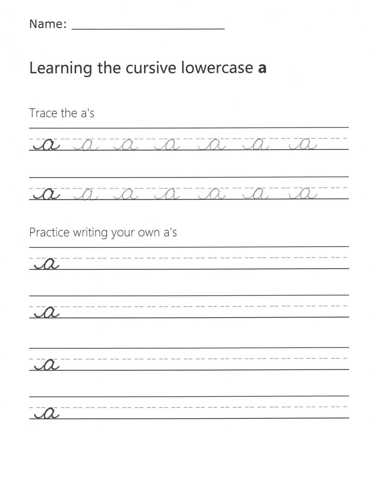 Cursive Lowercase I